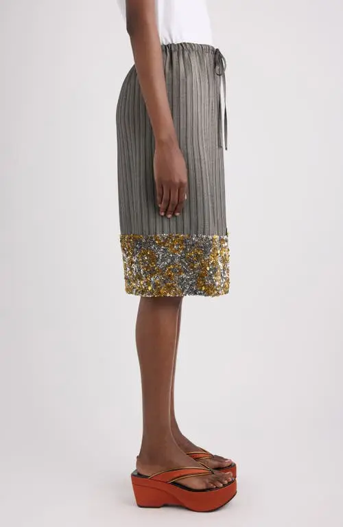 Dries Van Noten Pinstripe Sequin Skirt