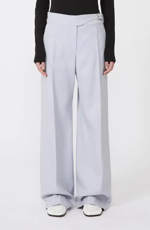 Sportmax Salita Cotton Blend Twill Wide Leg Pants - Medium Grey
