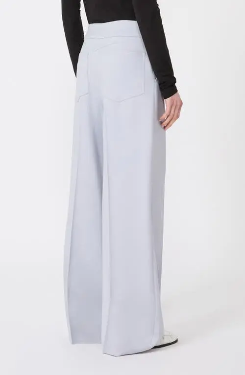 Sportmax Salita Cotton Blend Twill Wide Leg Pants - Medium Grey