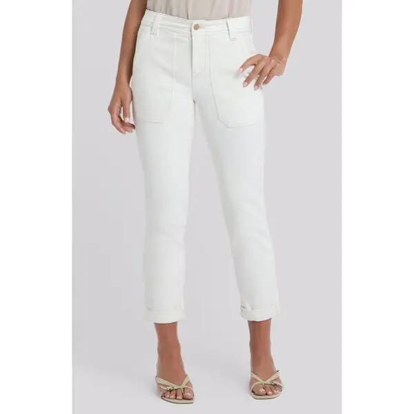 NYDJ Margot Utility Girlfriend Jeans - Vintage White