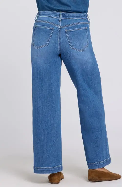 NYDJ Teresa Exposed Button Wide Leg Jeans - Blue Paradise
