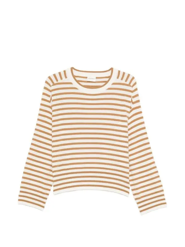 Closed Striped Cashmere Pullover - Brown