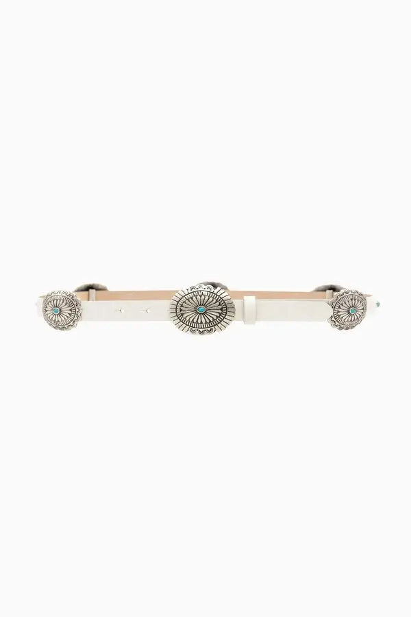 LoveShackFancy Iris Concho Belt - Bone