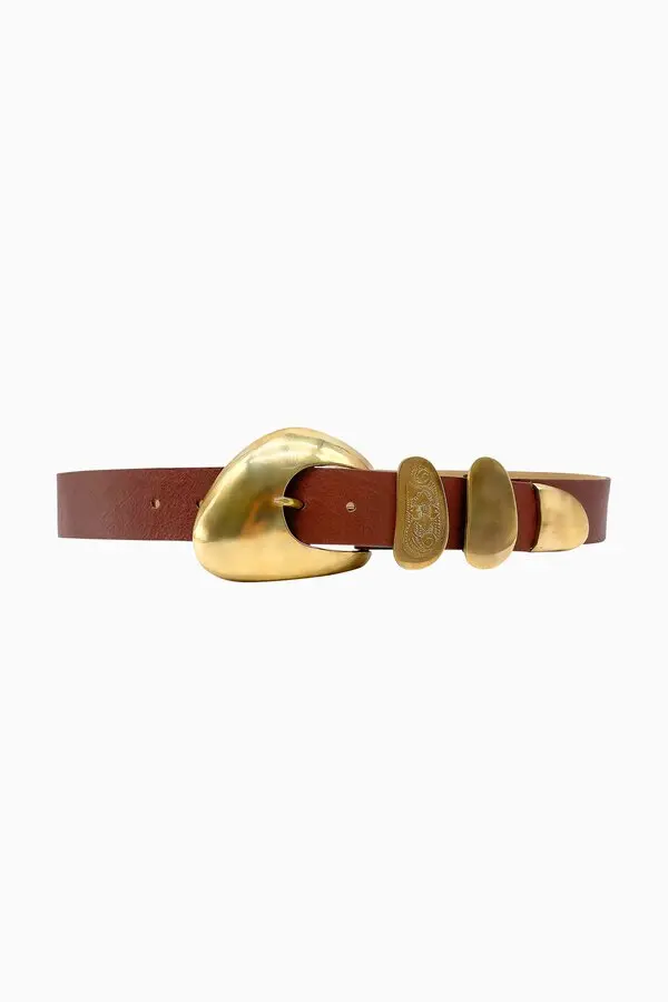 LoveShackFancy Streets Ahead Willa Belt - Cognac
