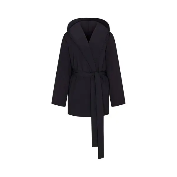 NIKESKIMS Woven Nylon Wrap Coat - Black