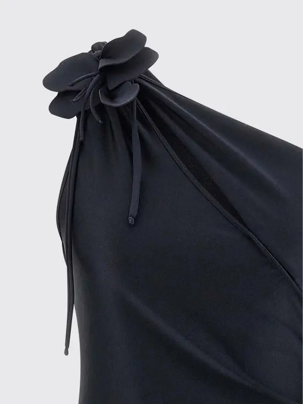 Coperni One-shoulder Midi Dress With Floral Applique