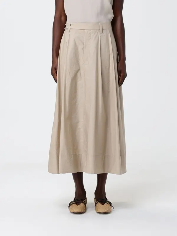 Brunello Cucinelli Pleated Midi Skirt - Beige