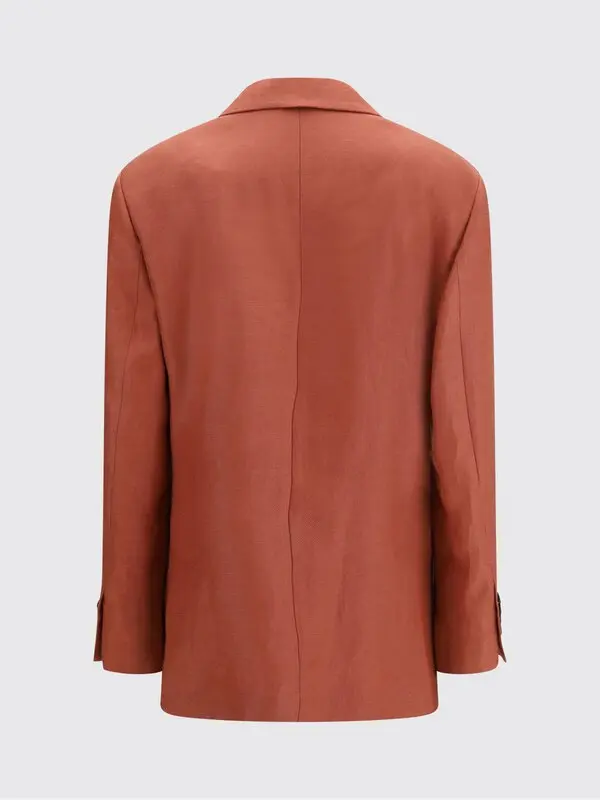 Brunello Cucinelli Linen Single-breasted Blazer - Orange