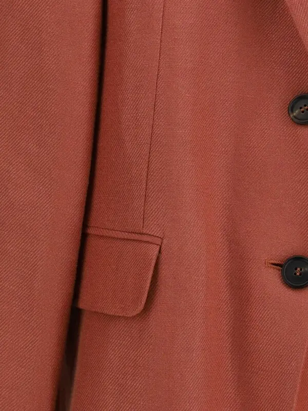 Brunello Cucinelli Linen Single-breasted Blazer - Orange