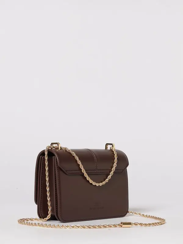 Elisabetta Franchi Faux Leather Mini Monogram Bag - Cocoa