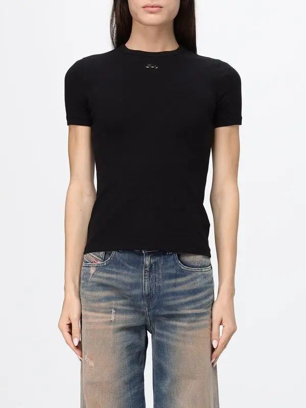 DIESEL® Oval D Cotton T-shirt - Black