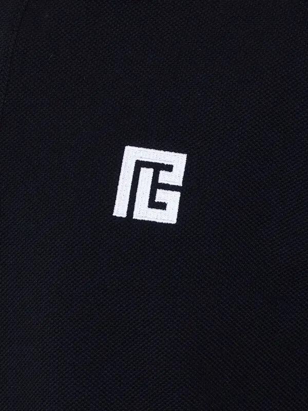 Balmain Logo Polo Shirt - Black