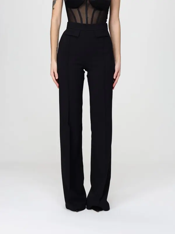 Elisabetta Franchi High-waisted Crêpe Trousers - Black