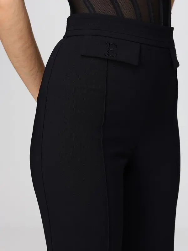 Elisabetta Franchi High-waisted Crêpe Trousers - Black