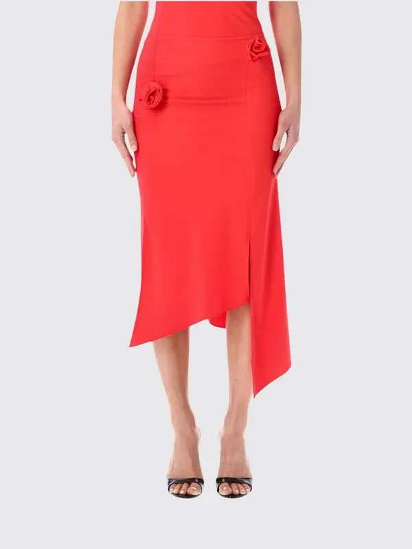 Coperni Asymmetric Stretch Jersey Skirt - Red