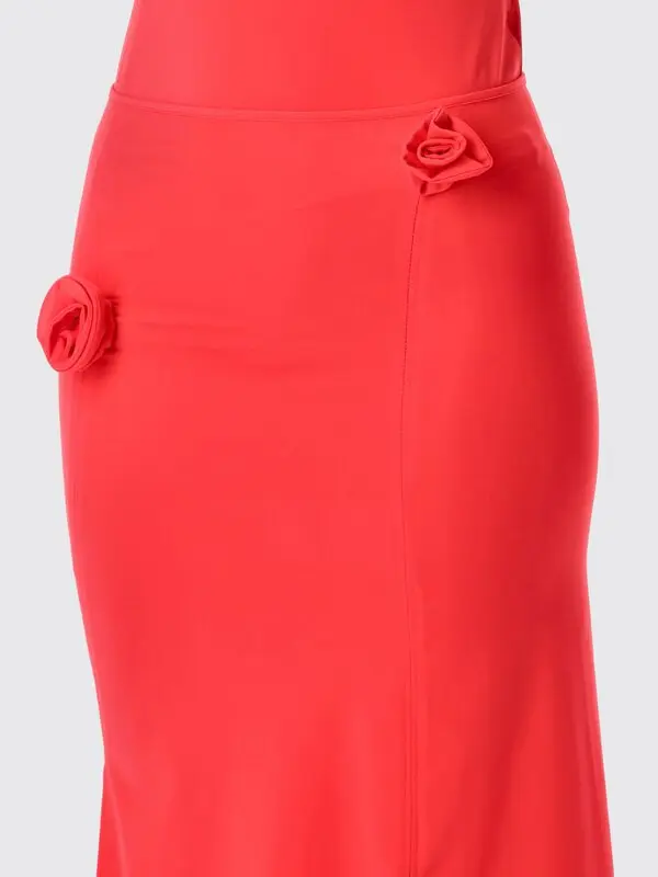 Coperni Asymmetric Stretch Jersey Skirt - Red
