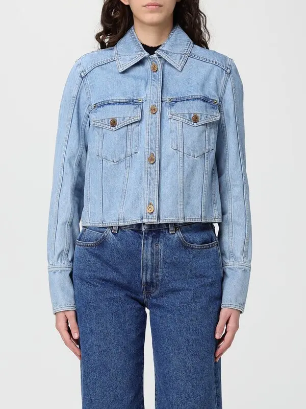 Balmain Cropped Denim Jacket