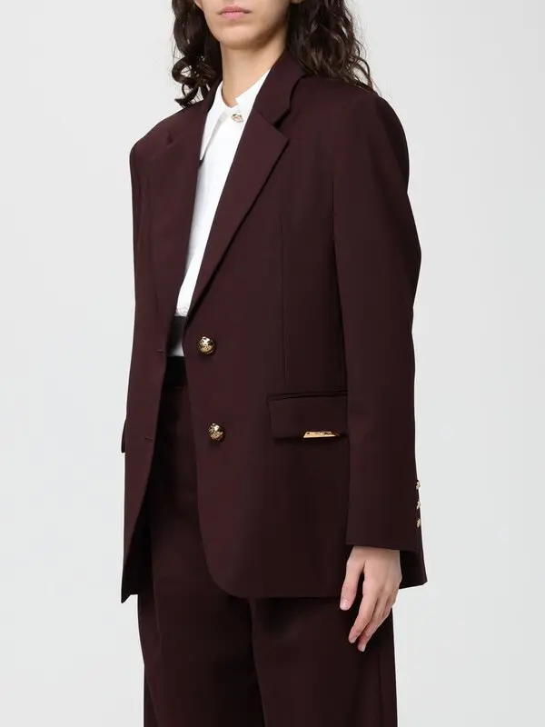 Elisabetta Franchi Virgin Wool Blend Single-breasted Blazer - Brown