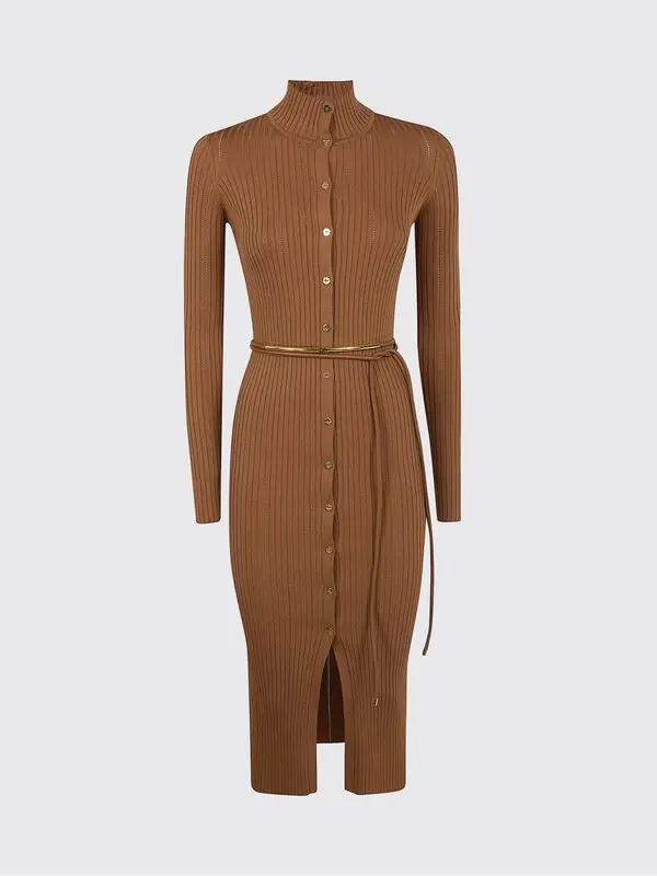 Elisabetta Franchi Ribbed Knit Midi Dress