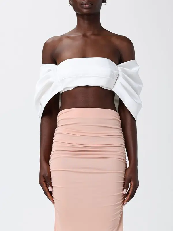 Elisabetta Franchi Crepe Off-the-shoulder Cropped Top