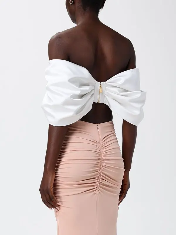 Elisabetta Franchi Crepe Off-the-shoulder Cropped Top