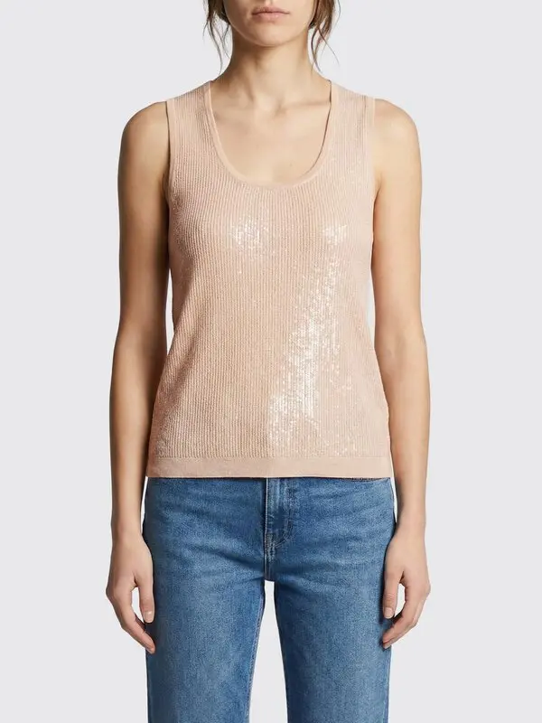 TWINSET Sequin Embellished Cotton Blend Top - Pink