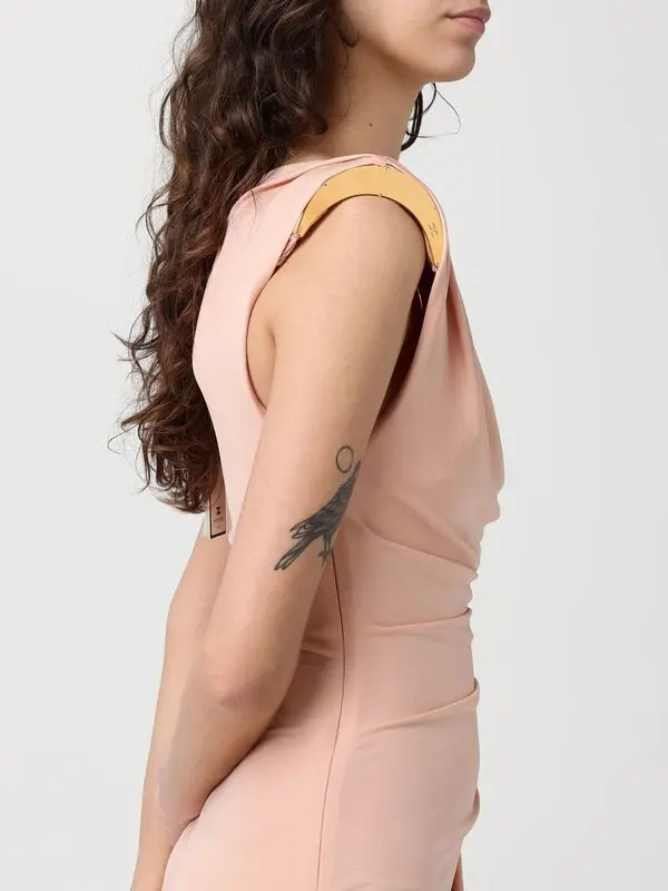 Elisabetta Franchi Asymmetric Midi Dress - Nude