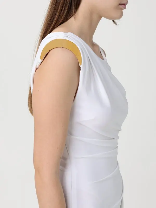 Elisabetta Franchi Asymmetric Midi Dress - White