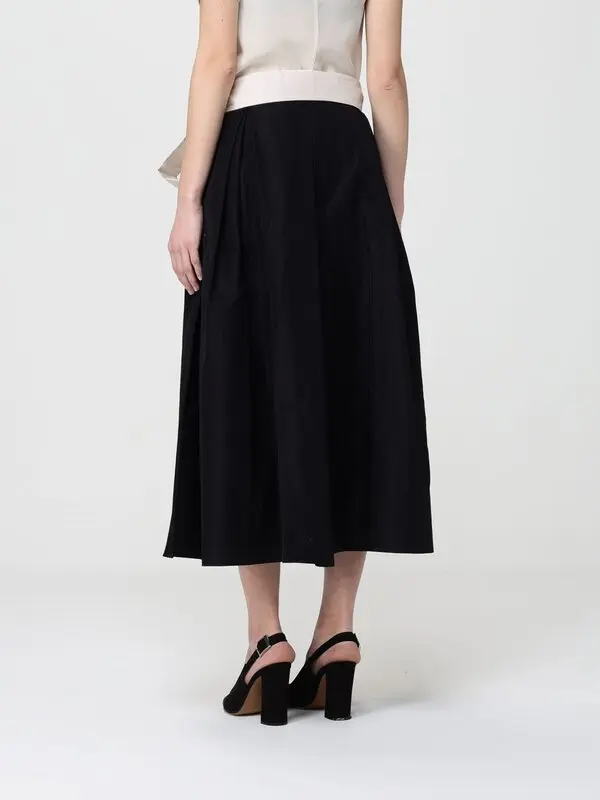 Max Mara Cotton Blend Twill Midi Skirt - Black
