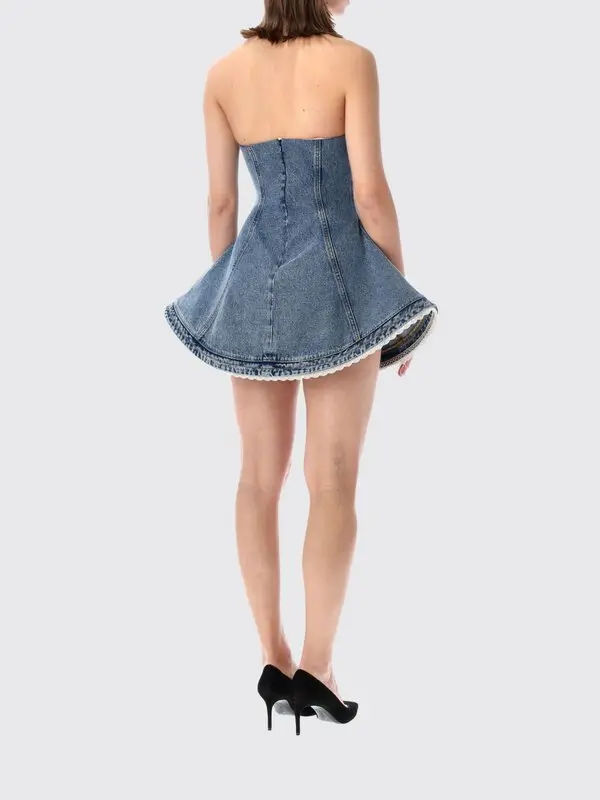 Magda Butrym Denim Sweetheart Mini Dress