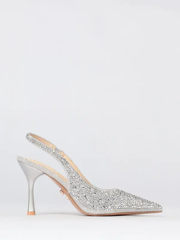 TWENTY FOURHAITCH Pointed Toe Slingback Pumps - Silver