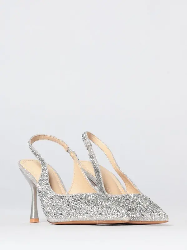 TWENTY FOURHAITCH Pointed Toe Slingback Pumps - Silver