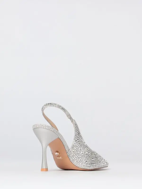 TWENTY FOURHAITCH Pointed Toe Slingback Pumps - Silver