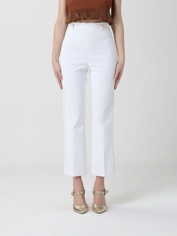 Elisabetta Franchi Cropped Crêpe Trousers - Ivory