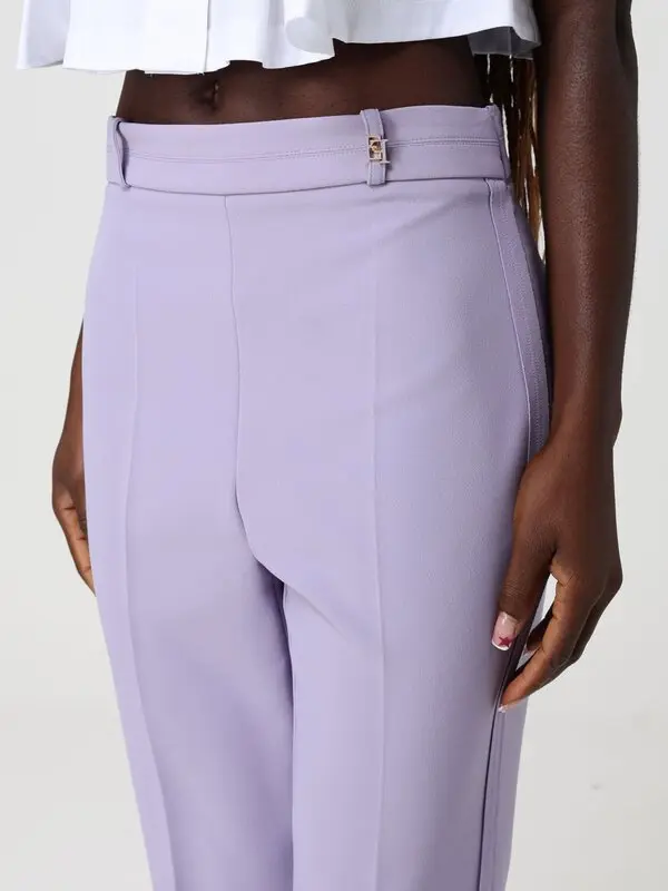 Elisabetta Franchi Cropped Crêpe Trousers - Lilac