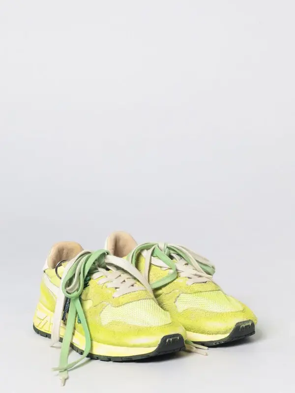 AUTRY Reelwind Super Vintage Suede And Nylon Sneakers - Lemon
