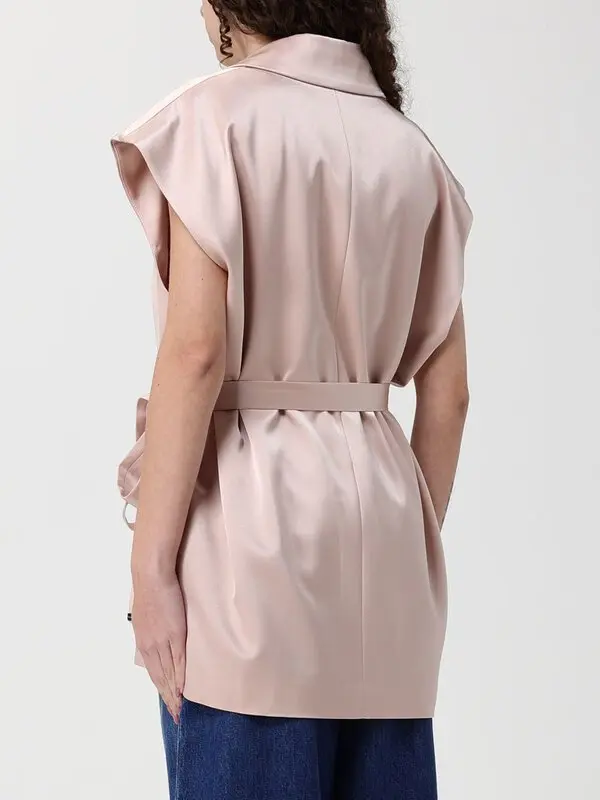 Pinko Satin Robe Vest With Jewel Embellishments - Pink