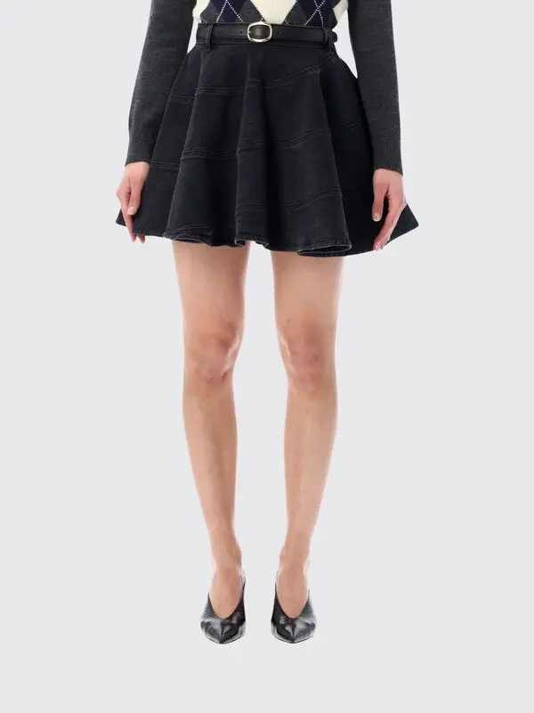 SELF-PORTRAIT Belted A-line Skirt