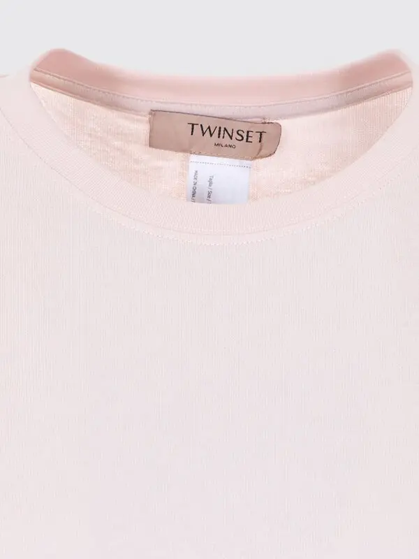 Pinko Viscose Blend T-shirt With Bow Detail - Pink