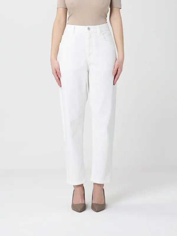 Brunello Cucinelli Stretch Denim Tapered Jeans - White