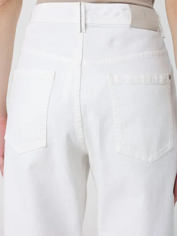 Brunello Cucinelli Stretch Denim Tapered Jeans - White
