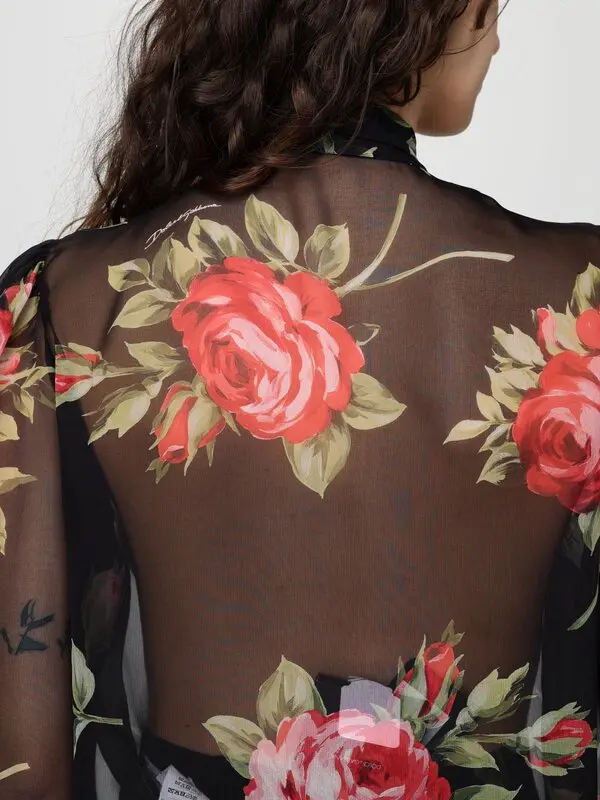 Dolce & Gabbana Floral Print Silk Blouse