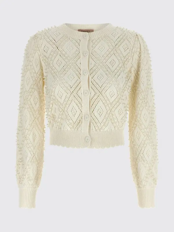 TWINSET Cotton Cardigan With Embroidered Beads