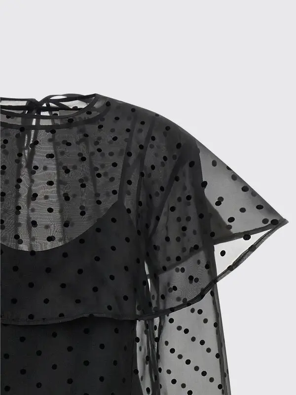 GANNI Polka Dot Tulle Mini Dress - Black