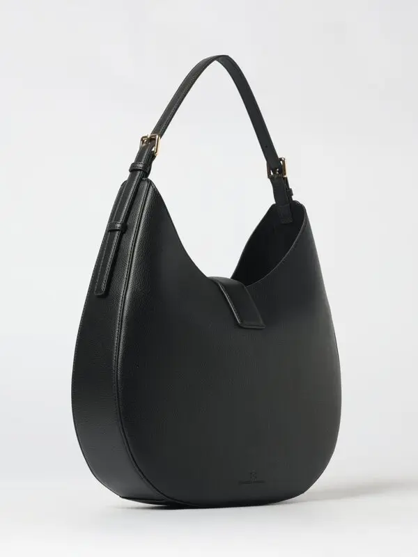 Elisabetta Franchi Grained Faux Leather Mini Crossbody Bag - Black