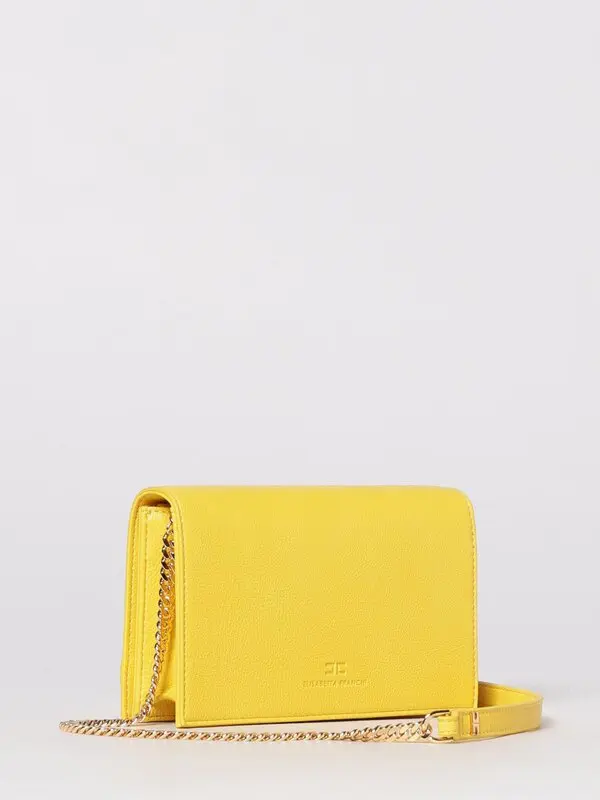 Elisabetta Franchi Grained Faux Leather Mini Crossbody Bag - Yellow