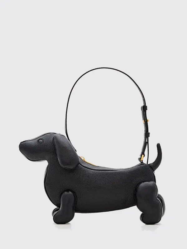 Thom Browne Hector Dog-shaped Grained Leather Shoulder Bag - Black