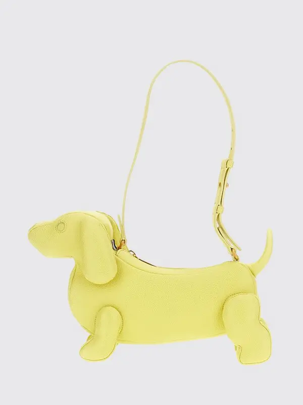Thom Browne Hector Bag In Grained Leather - Yellow