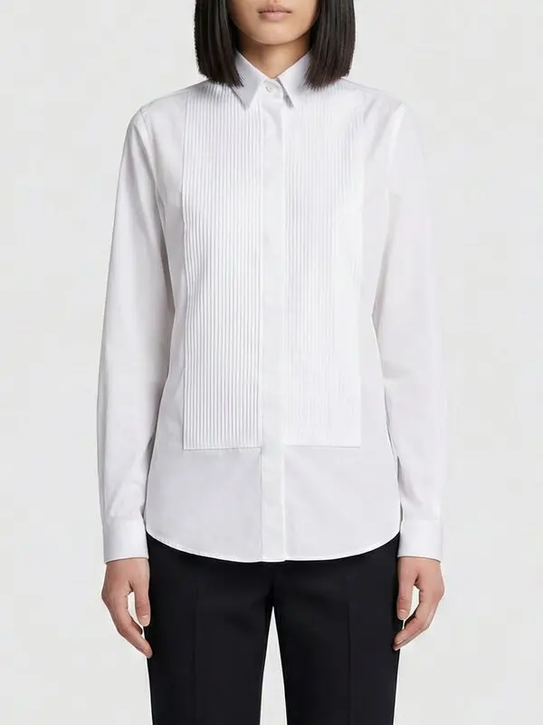 TOM FORD Elegant Cotton Poplin Shirt With Pintucked Plastron - White