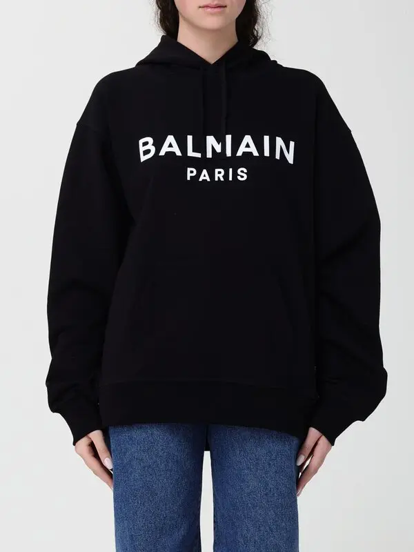 Balmain Logo Hoodie - Black